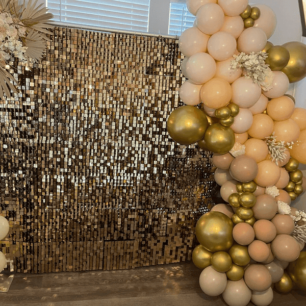 Wedding Photo Gold Backdrop or Birthday Party Gold Sequin Shimmer Wall ...