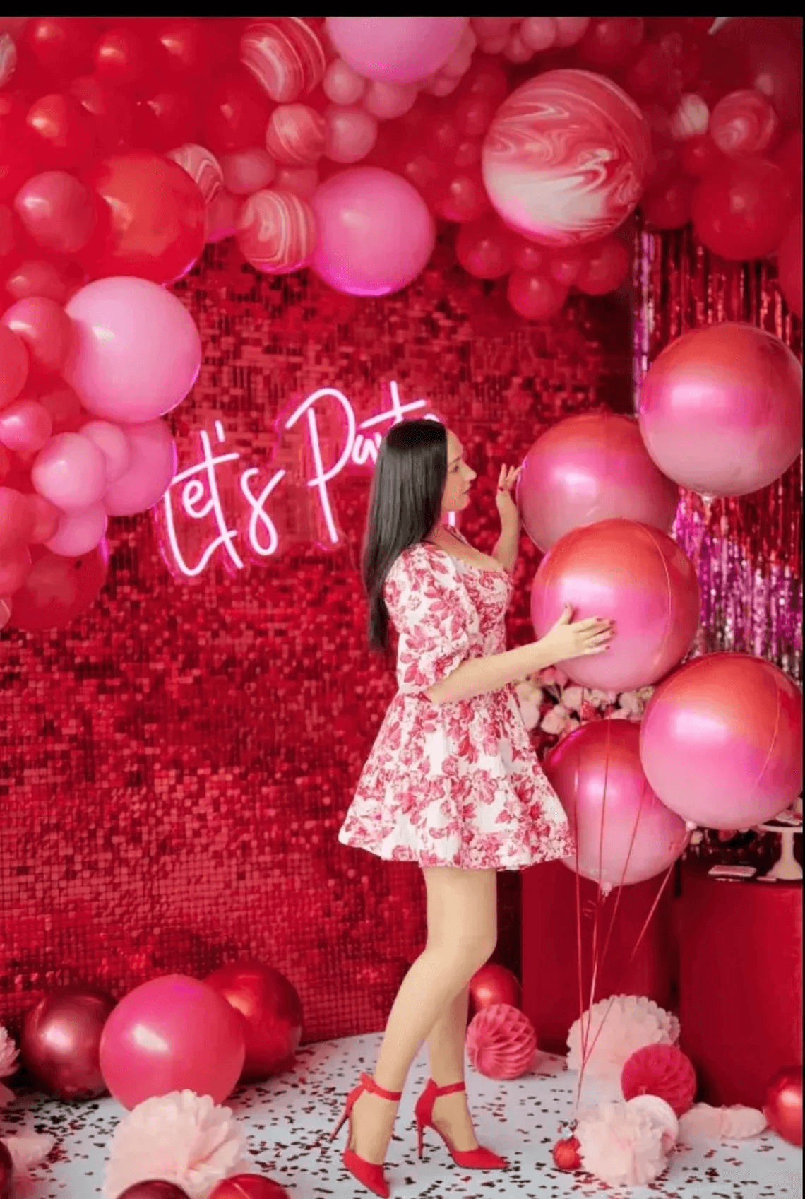 Red Shimmer Backdrop Wall Panels For Engagement Party & Wedding Decor