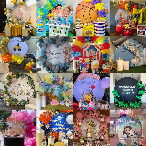 Custom Round Backdrop Cover For Birthday Wedding and Any Other Events ...