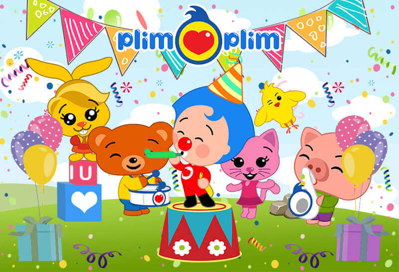 Plim Plim Cartoon Birthday Party Baby Shower Backdrop – webackdrops