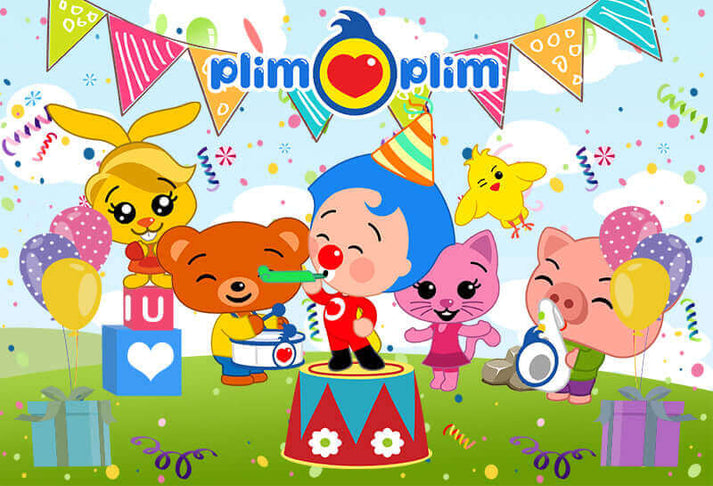 Plim Plim Cartoon Birthday Party Baby Shower Backdrop – webackdrops