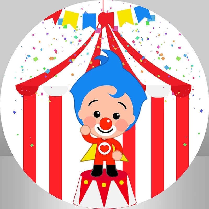 Fondo redondo para fotografía del primer cumpleaños de Plim Plim Kids ...