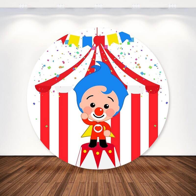 Plim Plim Kids 1st Birthday Photography Round Background – webackdrops