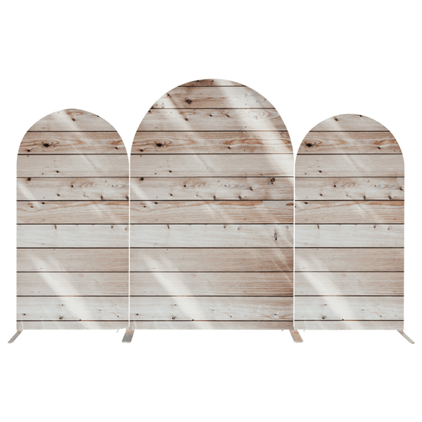 Wooden Plank Arched Wedding Backdrop for Rustic Events – webackdrops