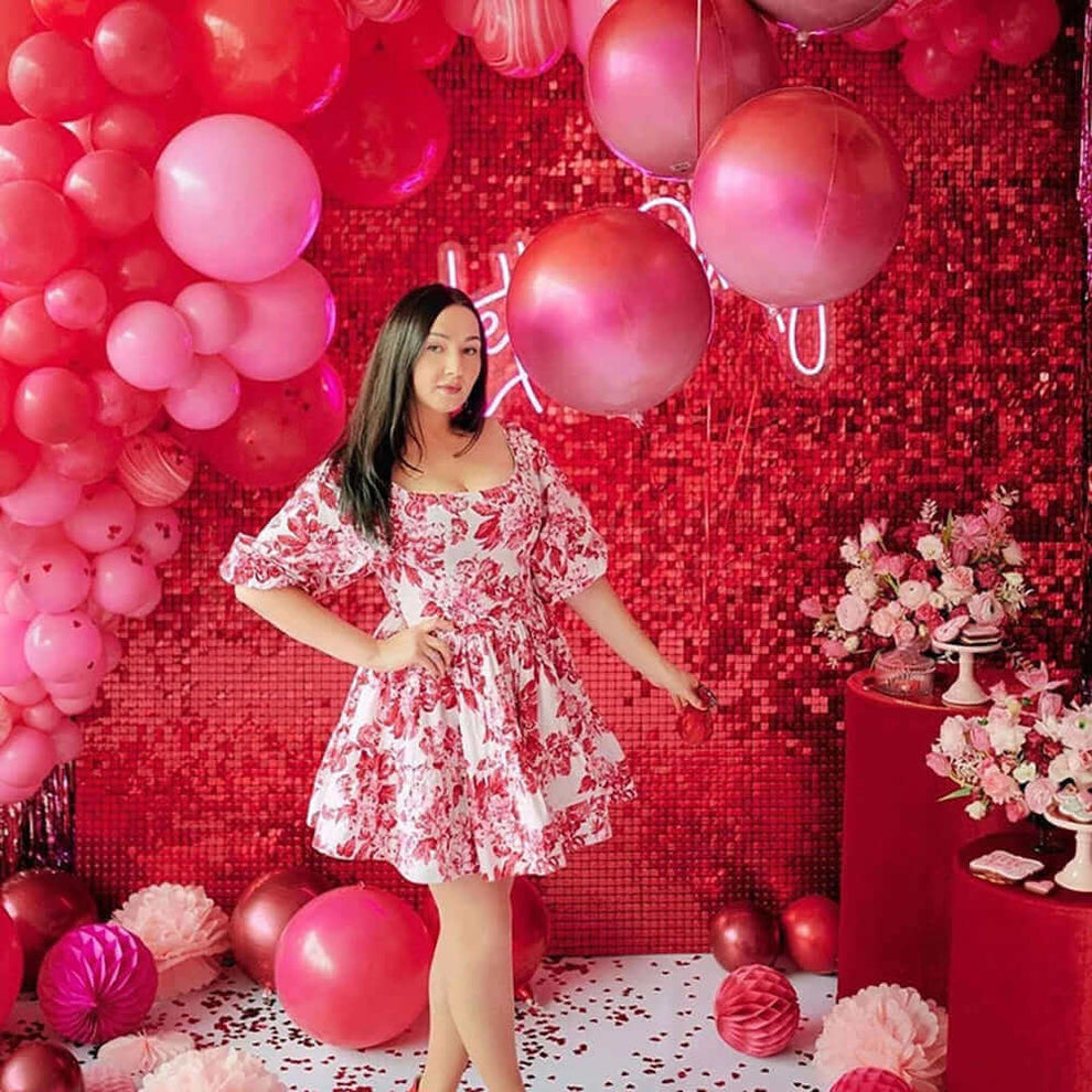 Red Shimmer Backdrop Wall Panels For Engagement Party & Wedding Decor ...